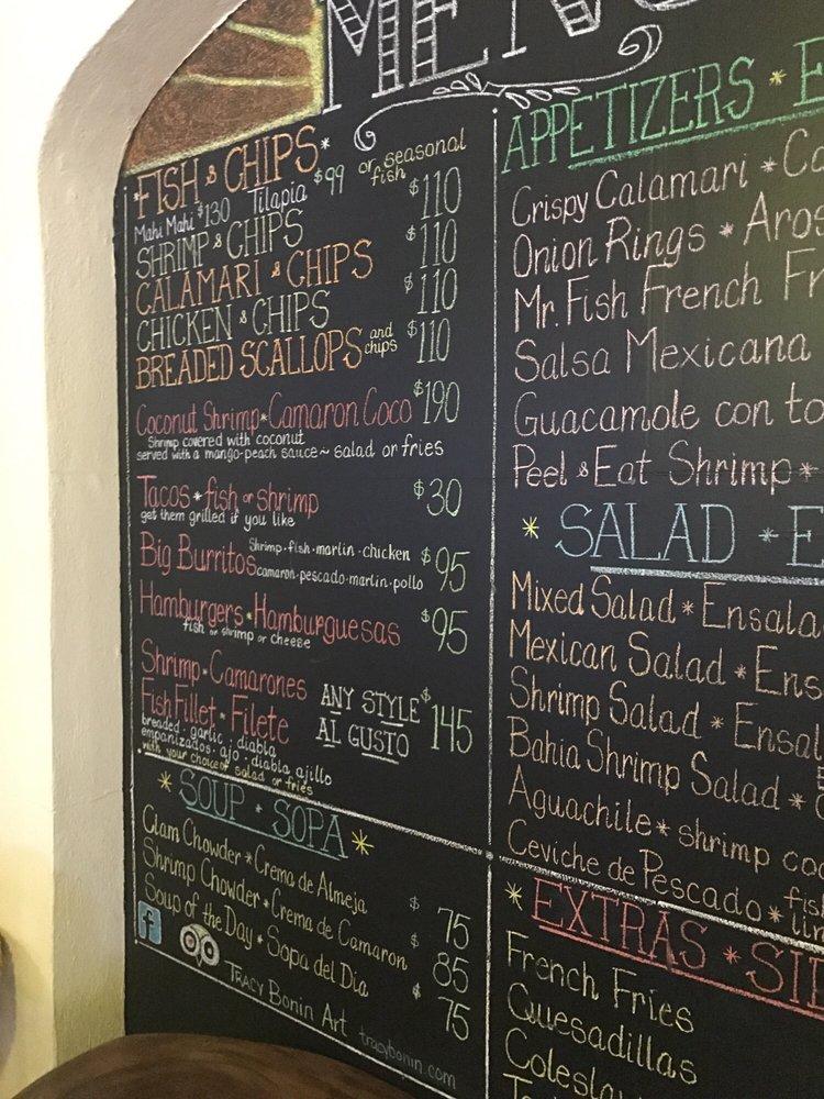 Menu at Mr. & Mrs. Fish restaurant, Bucerías