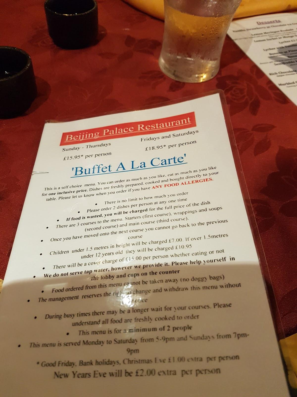 Menu at Beijing Palace Restaurant, Holbeach, Main Rd