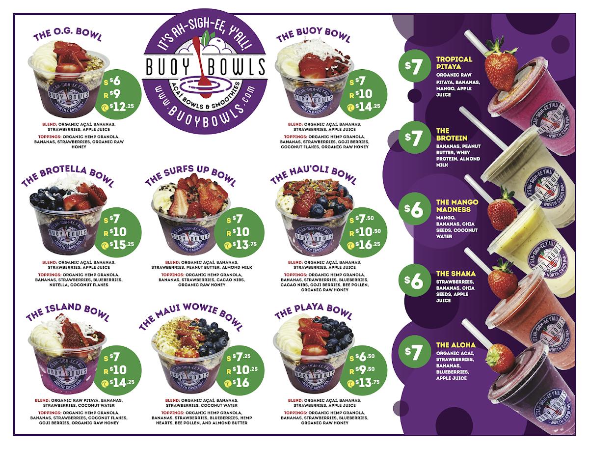 Carta del pub y bar Buoy Bowls, Apex, Olive Chapel Rd #608