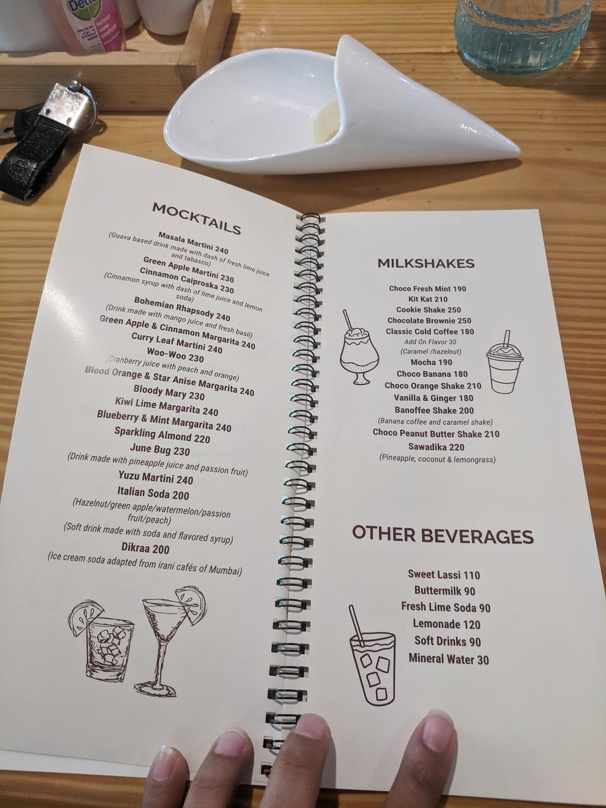 Menu at Cafe Fitoor, Vadodara