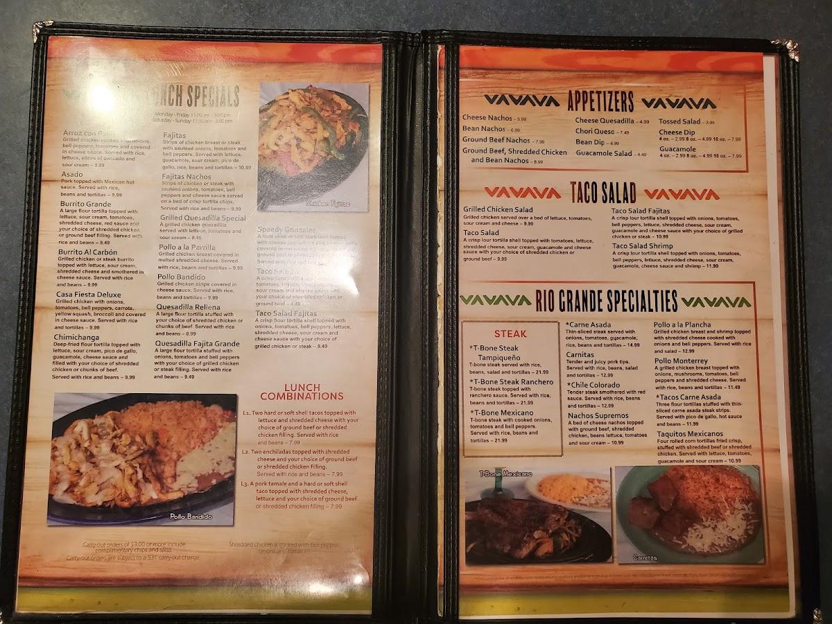 Menu at Rio Grande Mexican Restaurant, Newport, 34 Carothers Rd
