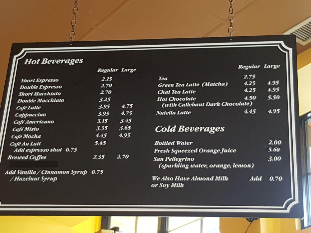 Menu at La Boulangerie Bakery Cafe, Calgary, 4 St SW