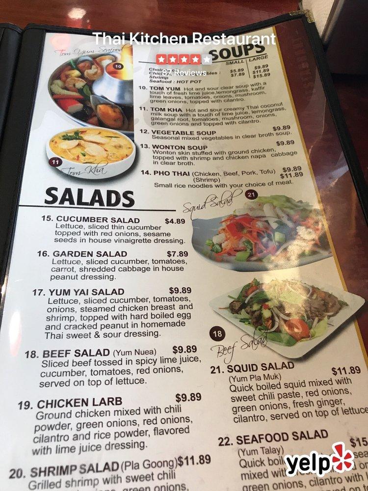 Menu at Thai Kitchen Restaurant, Pocatello