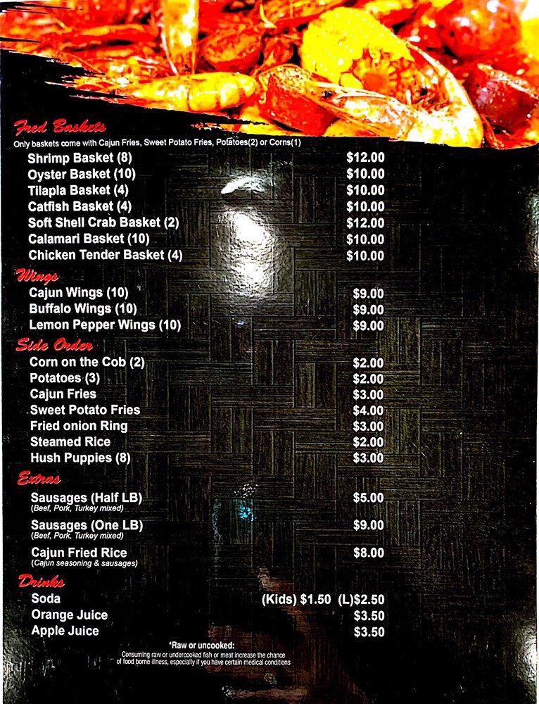 Menu at The Shake Seafood restaurant, Philadelphia, Cottman Ave Unit D
