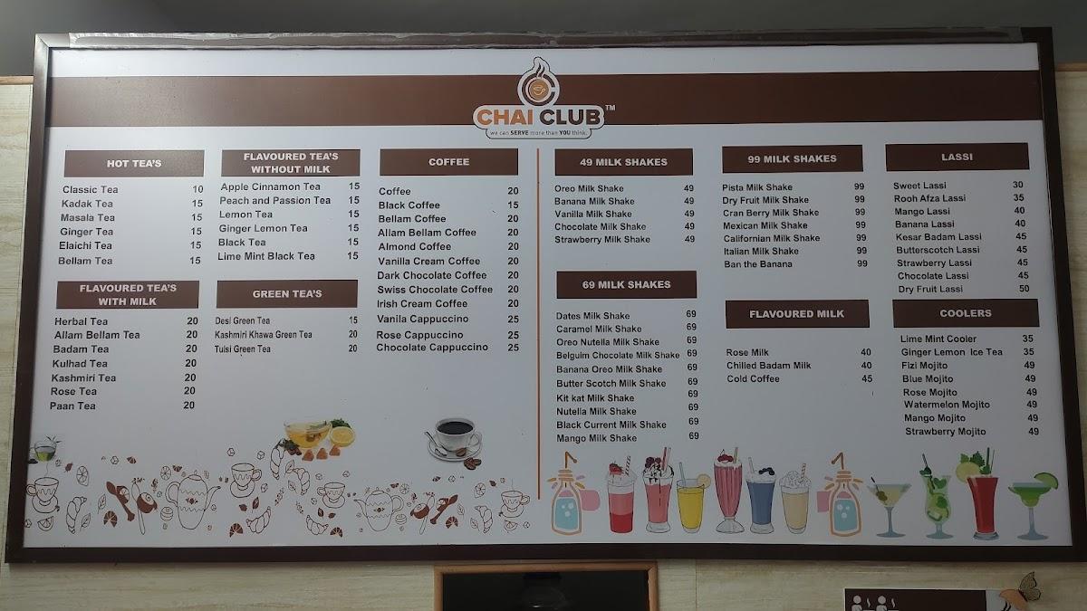Menu at CHAI CLUB, Mysuru