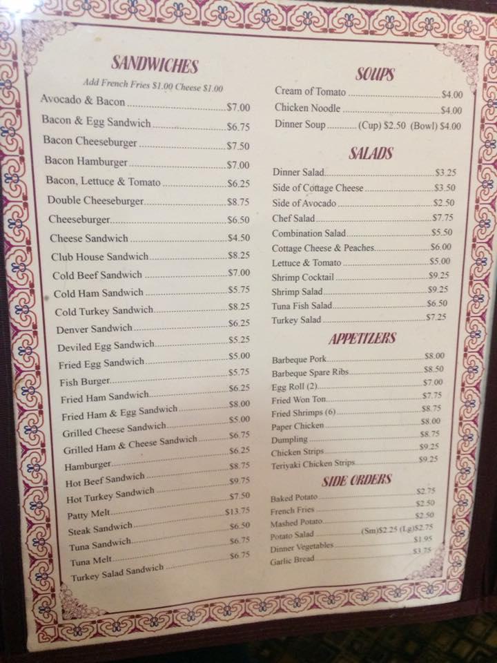 Menu at Canton Restaurant, Barstow