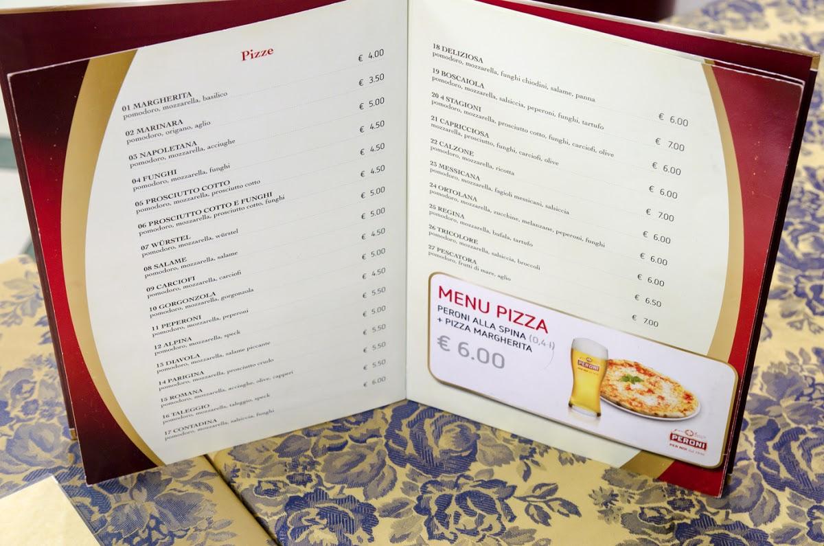 Menu at La Pergola restaurant, Campobasso