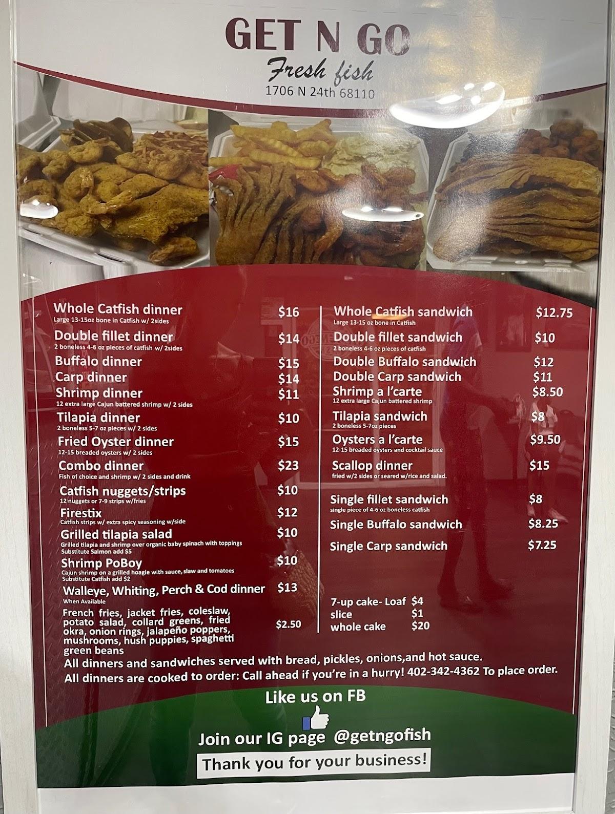 Menu at Get N Go Fish restaurant, Omaha