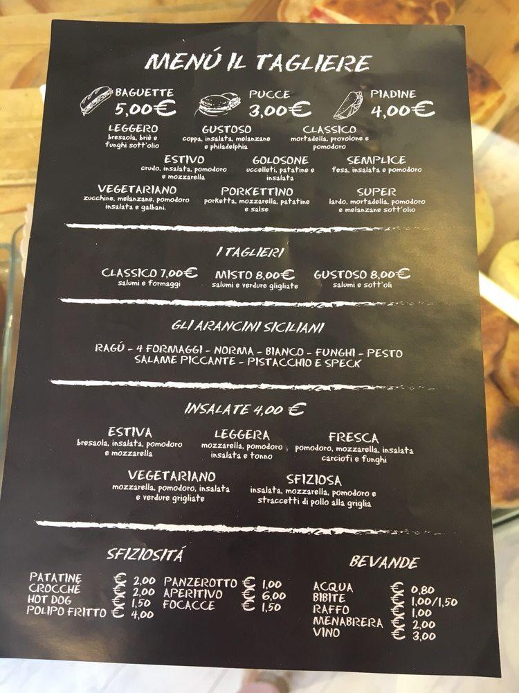 Menu da Il Tagliere, Taranto