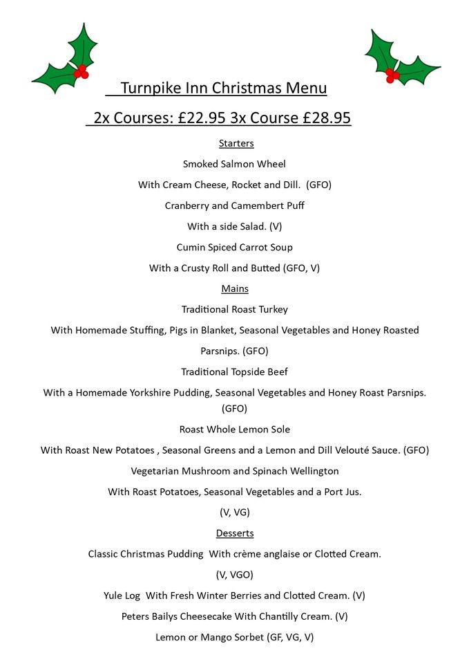 Menu at Turnpike Inn pub & bar, Hayle