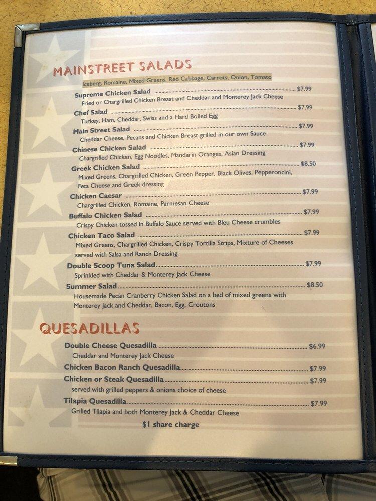 Menu at Main Street America An Eatery restaurant, Lake Placid