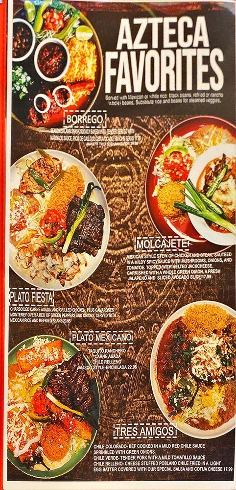 Menu at Patron Azteca pub & bar, Coral Springs