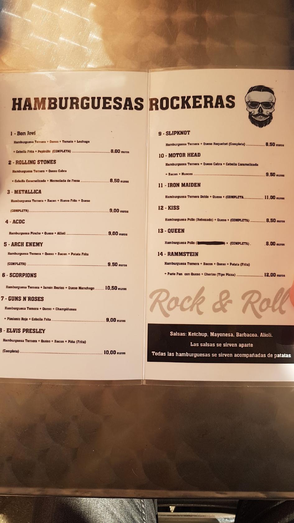 Menu at Rich Skull Bar's, Sabadell