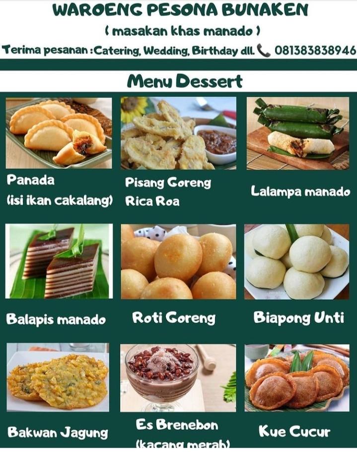 Menu at Warung Pesona Bunaken (masakan khas manado) & Masakan Nusantara ...