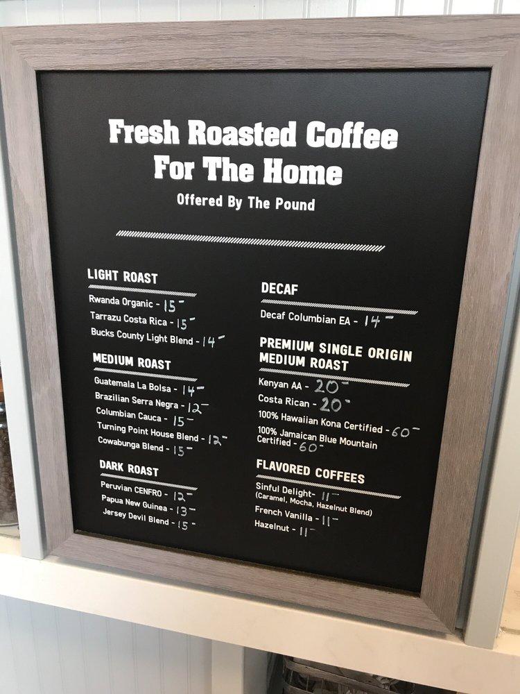 Menu at Cowabunga Coffee Roasters cafe, USA