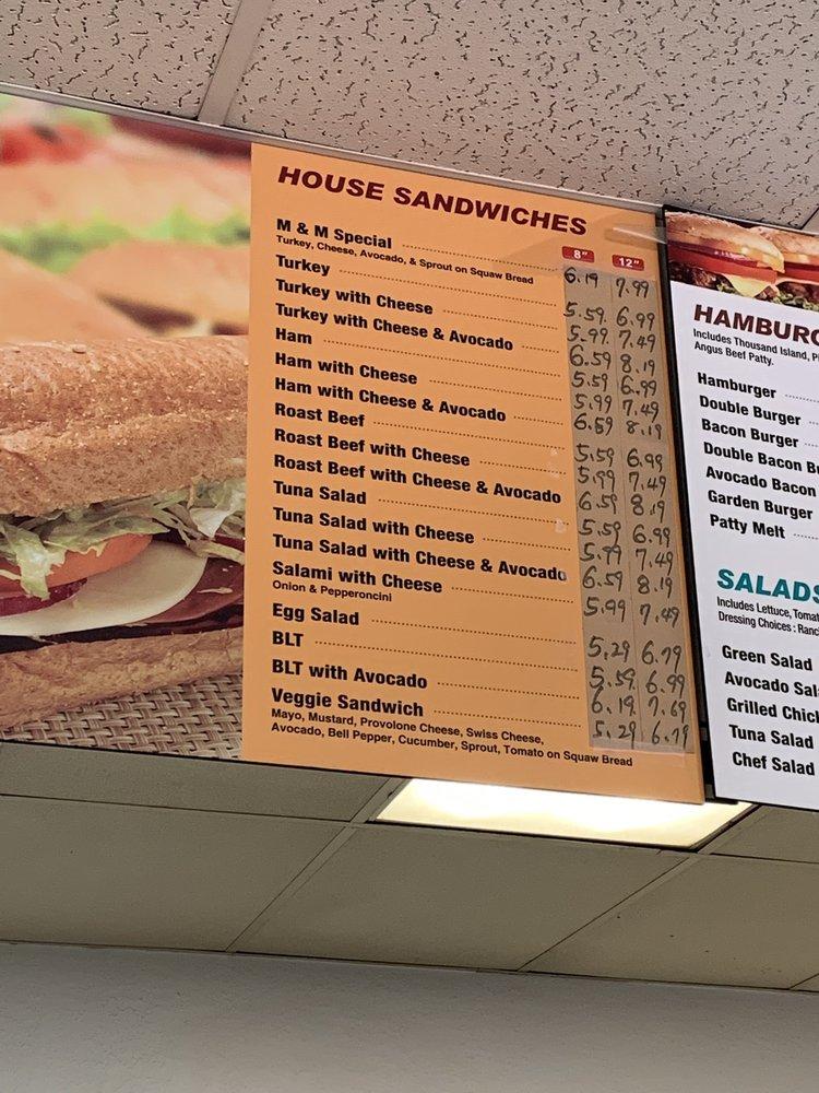 Carta de M & M Deli, Riverside