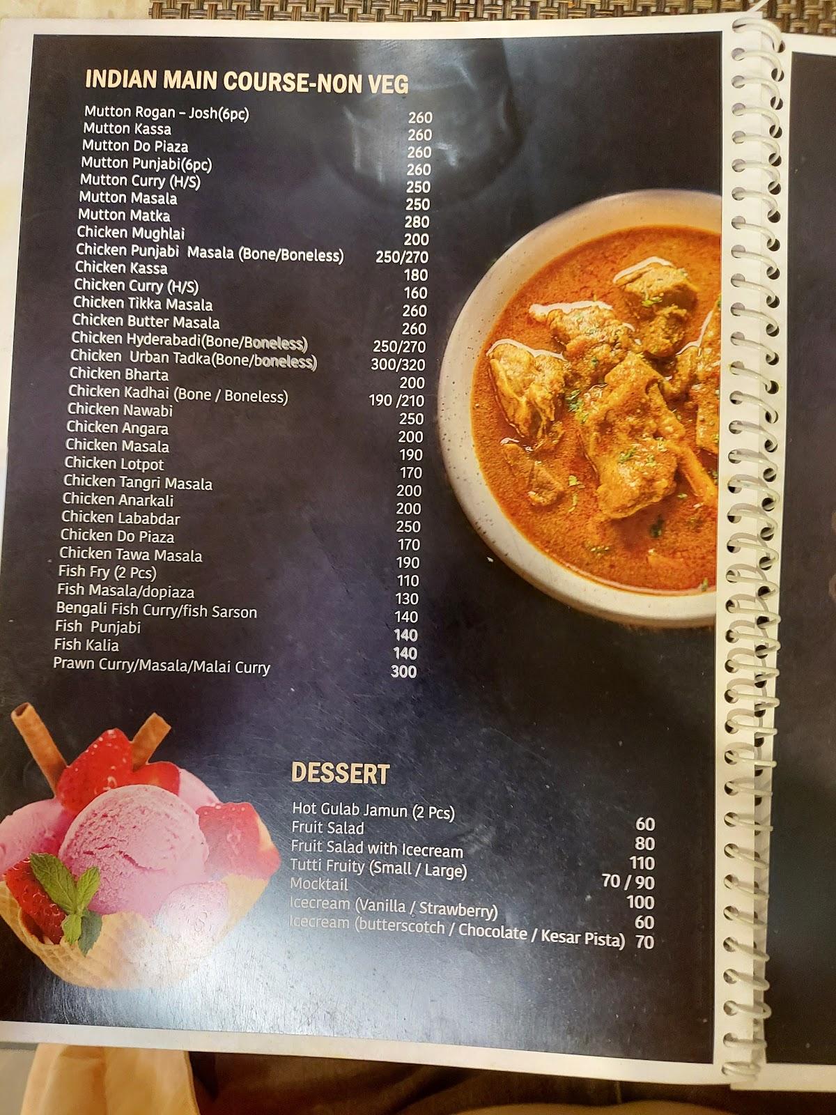Menu at Urban Tadka, Sambalpur