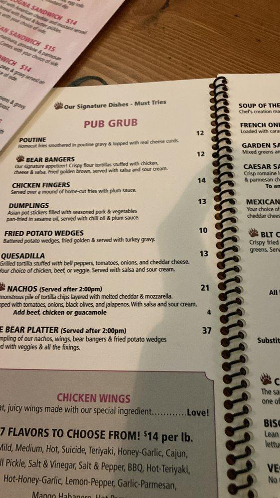 Menu at Bear & Kilt Freehouse pub & bar, Calgary