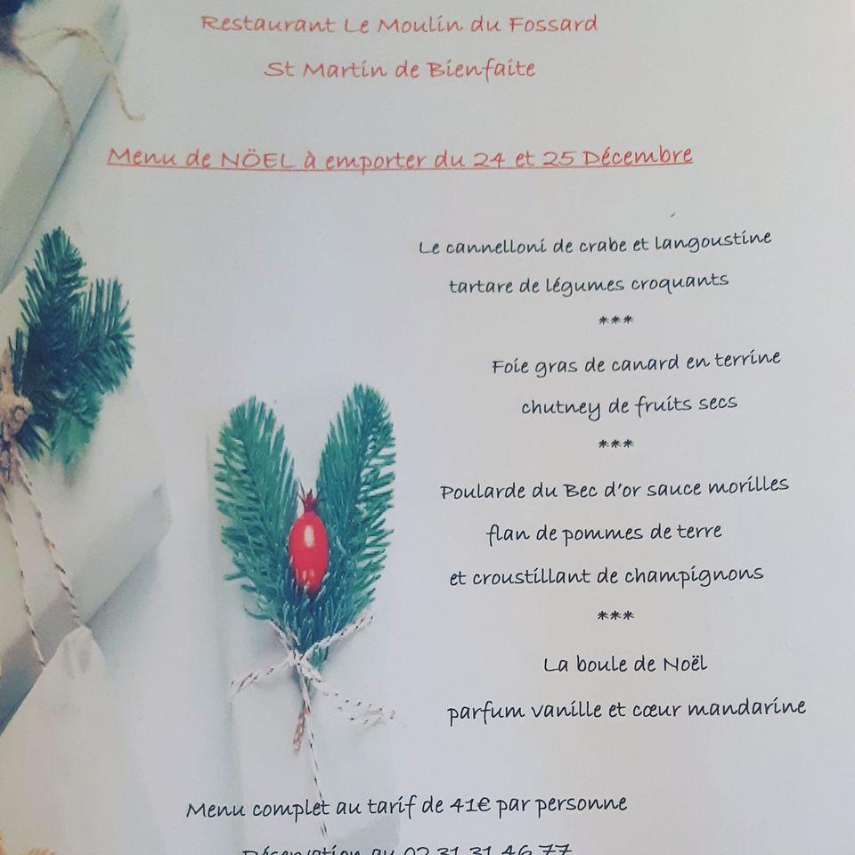 Menu at Le Moulin Du Fossard restaurant, Saint-Martin-de-Bienfaite-la ...