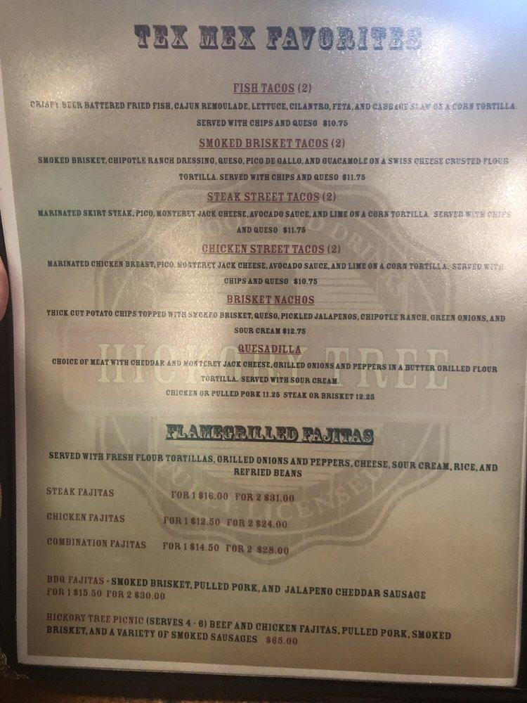 Menu at The Hickory Tree Grill BBQ, Joshua, 101 N Main St ste a