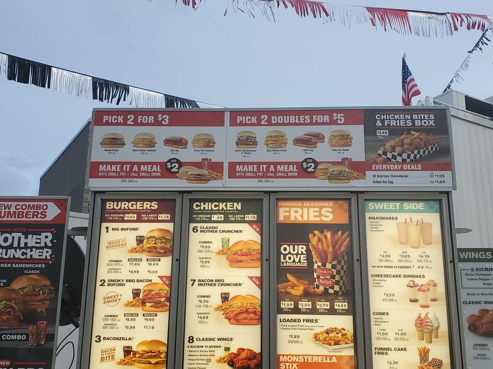 Menu at Checkers fast food, Pearland