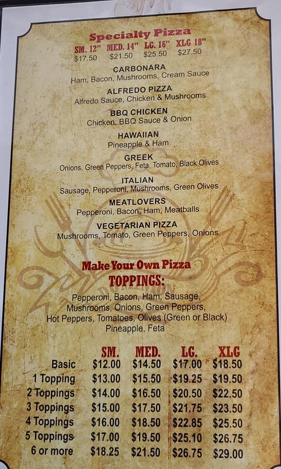 Menu at Dominion Family Restaurant, Chapleau