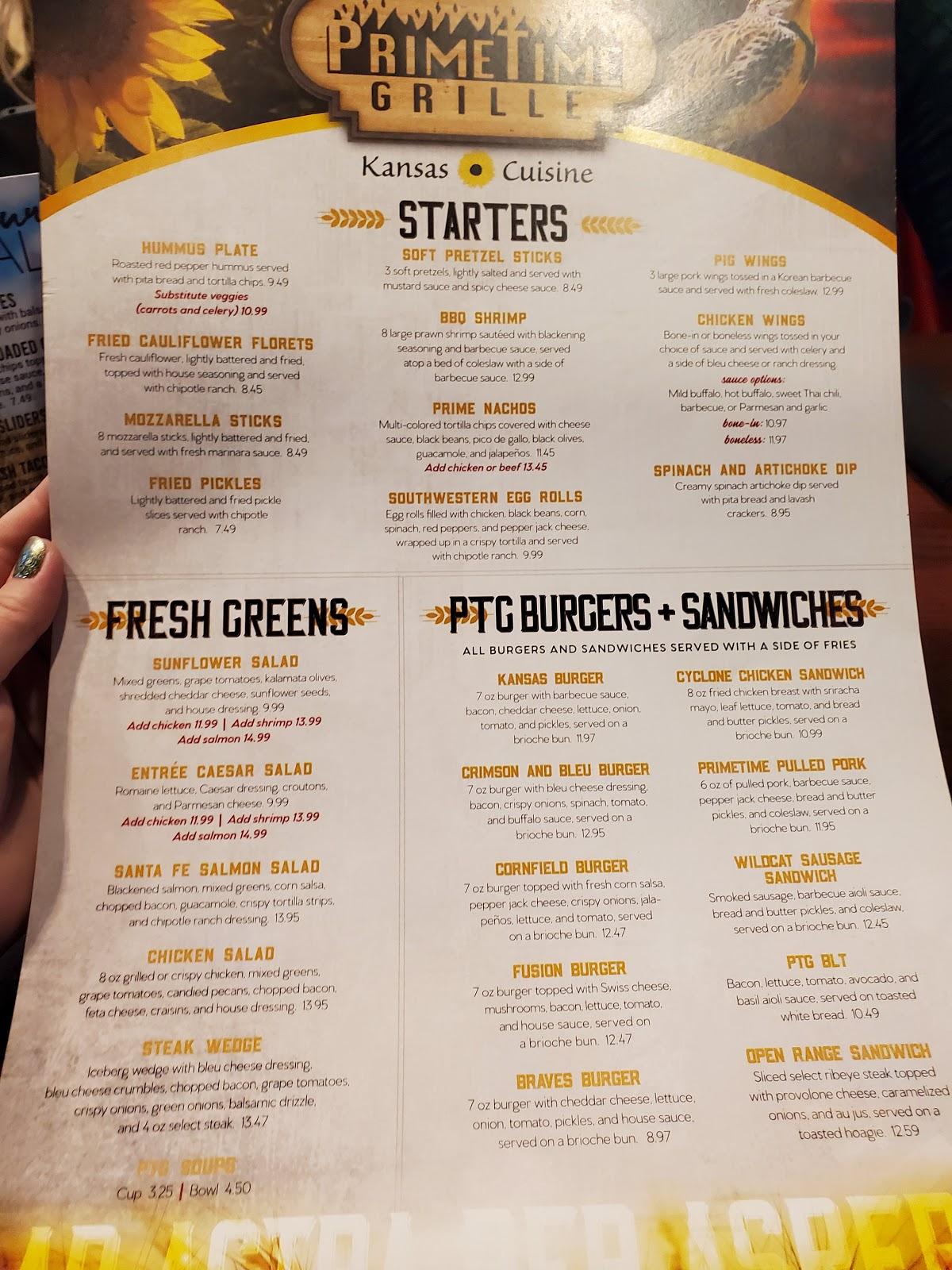 Menu at PrimeTime Grille pub & bar, Ottawa