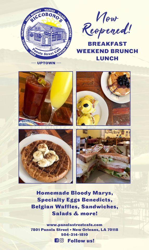 Menu at Riccobono's Panola Street Cafe, New Orleans