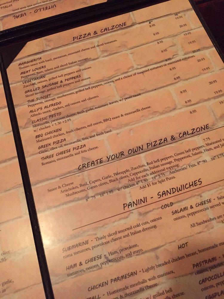 Menu at Sunset Pizza & Pasta pub & bar, Long Beach