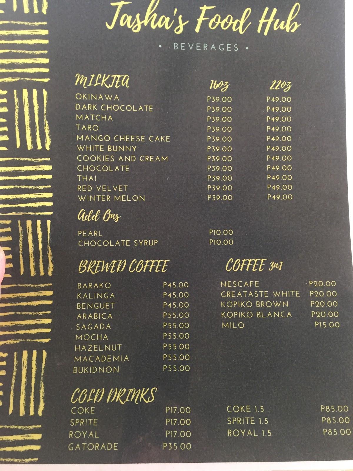 Menu at Tasha’s Food Hub Ilocano Cuisine restaurant, Tanay
