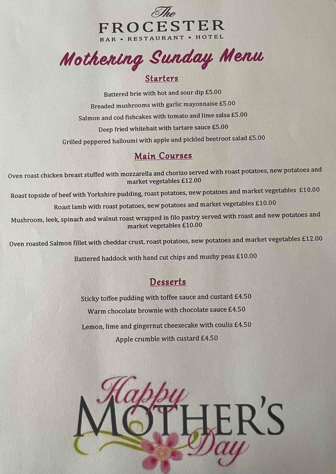 Menu at The Frocester pub & bar, Frocester