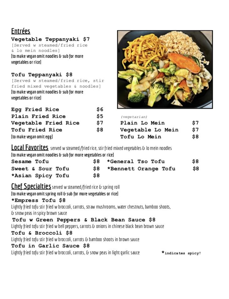 Menu at Ah Mah & Son Asian Eatery restaurant, Crossville