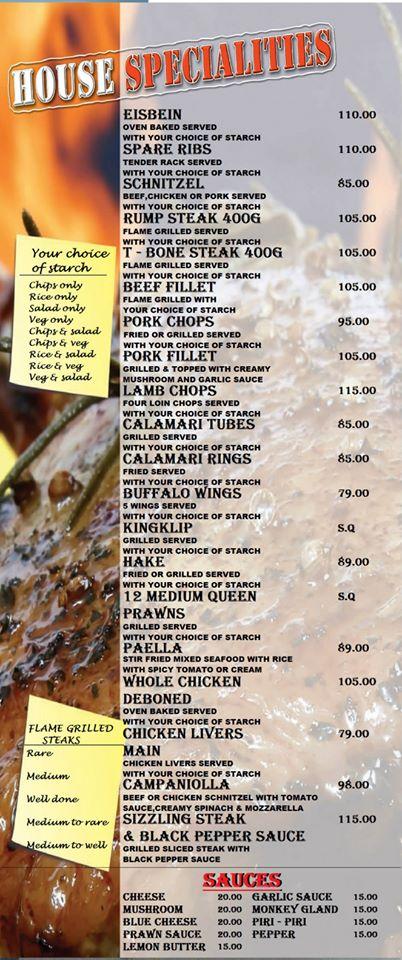 Menu at Don Vito's Italian And Thai Restaurant, Krugersdorp, 9 Terenure Rd