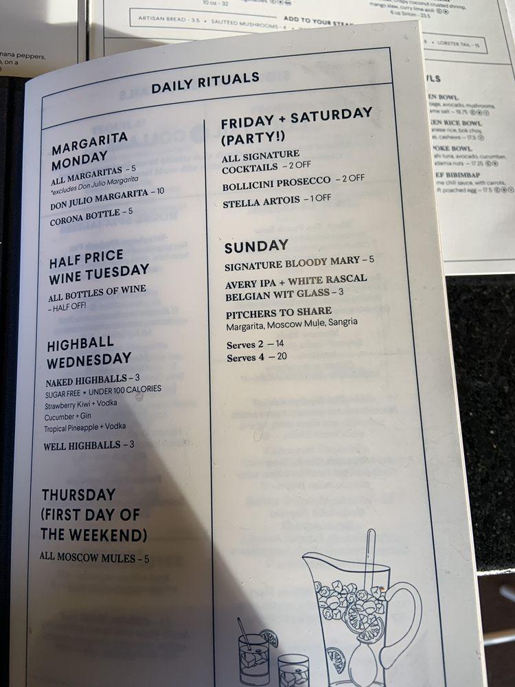 Menu at Earls Kitchen + Bar, Lone Tree, Park Meadows Center Dr