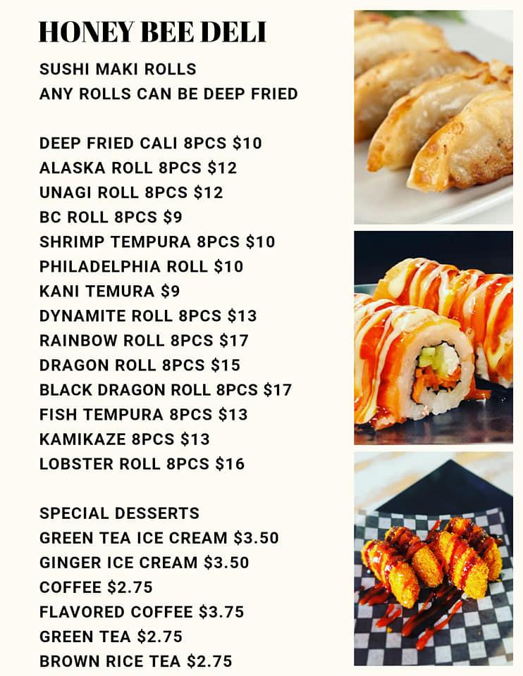 Menu at Honey Bees Restaurant, Yarmouth, 409 Nova Scotia Trunk 1