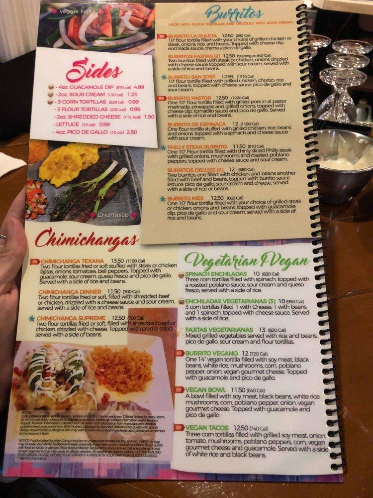 Menu at Plaza Azteca Mexican Restaurant · Myerstown, Myerstown