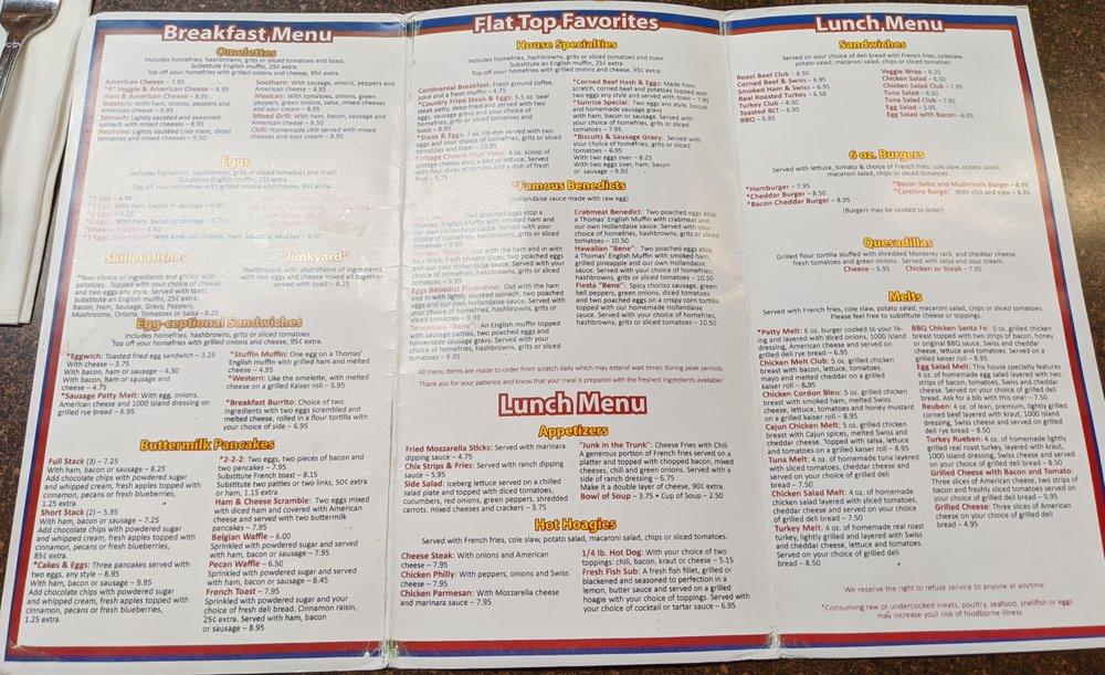 Menu at The Egg at Davidson restaurant, Davidson