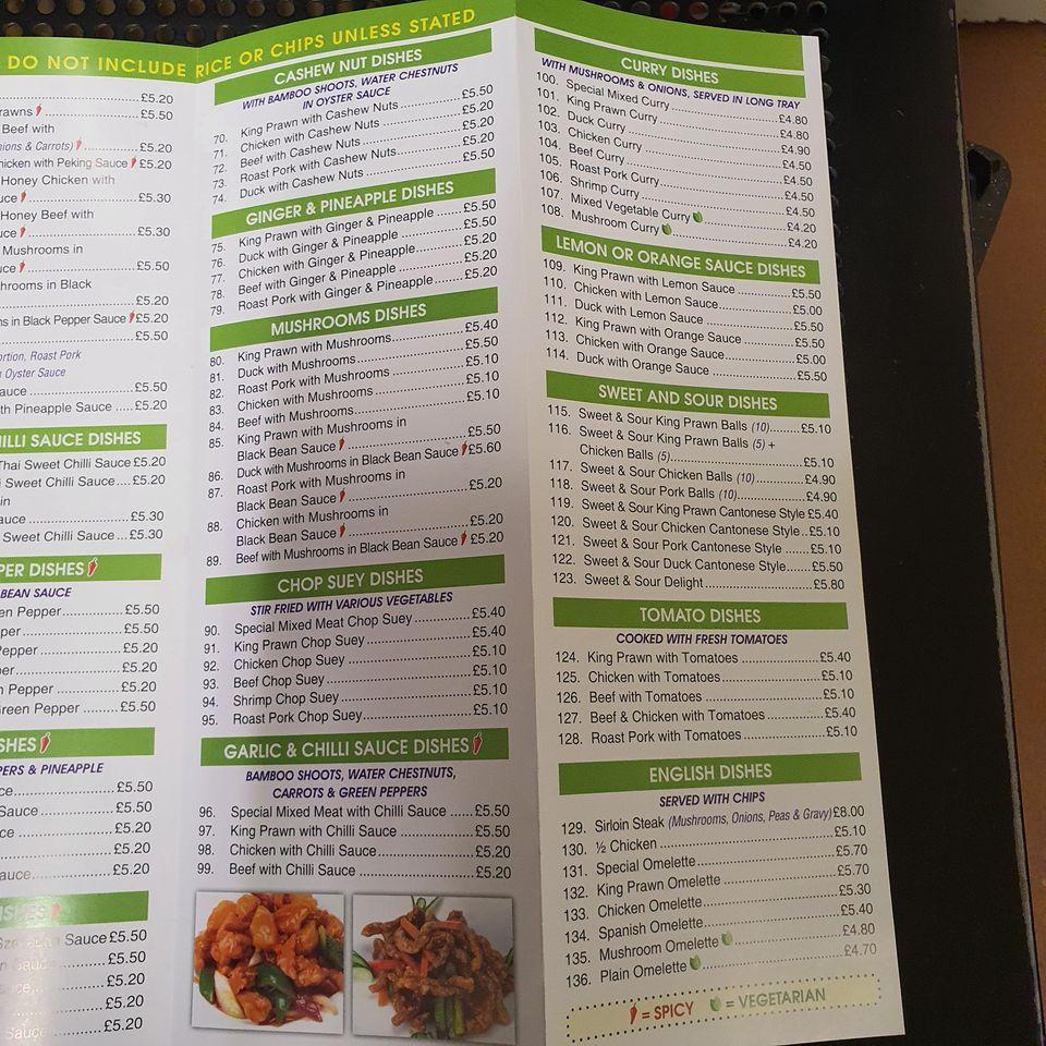 Menu at Weddington House fast food, Nuneaton