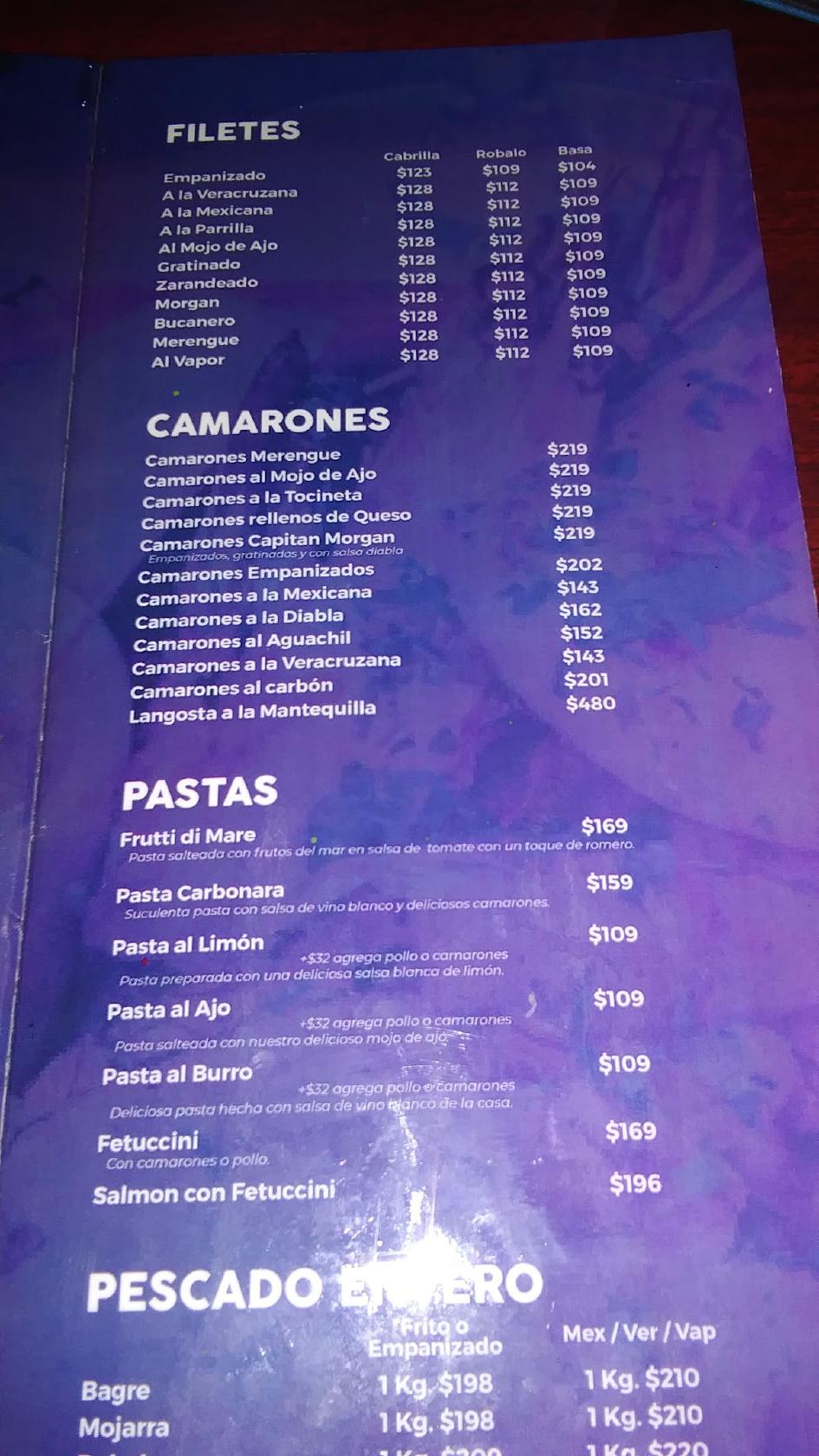 Carta de LA ESTRELLA RESTAURANTE, Piedras Negras, C. Román Cepeda 207 SUR