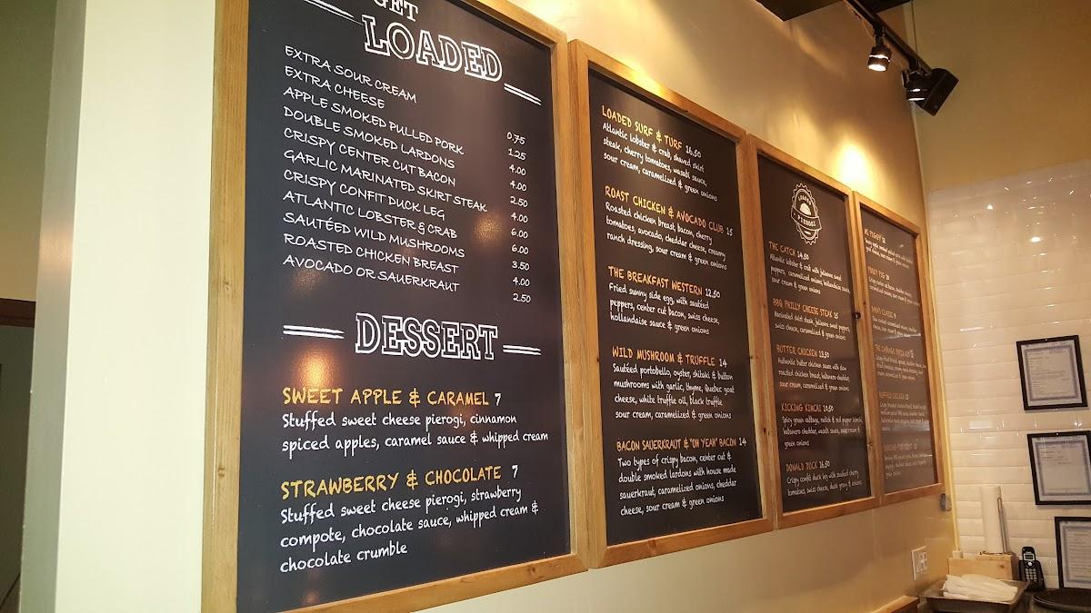 Menu at Loaded Pierogi pub & bar, Hamilton