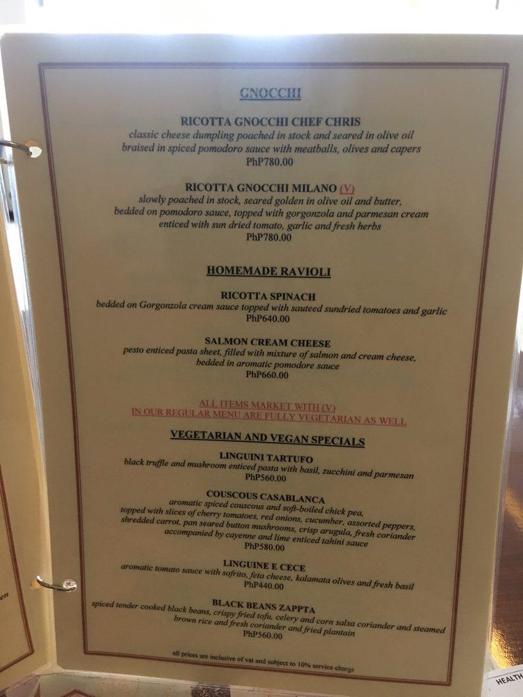 Menu at Amare by Chef Chris restaurant, Angeles, Royce Hotel M. A ...
