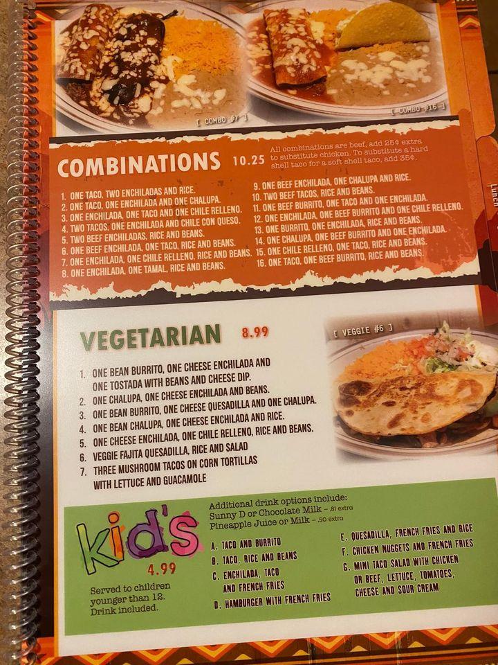 Menu at La Barranca Méxican Grill, Pearisburg