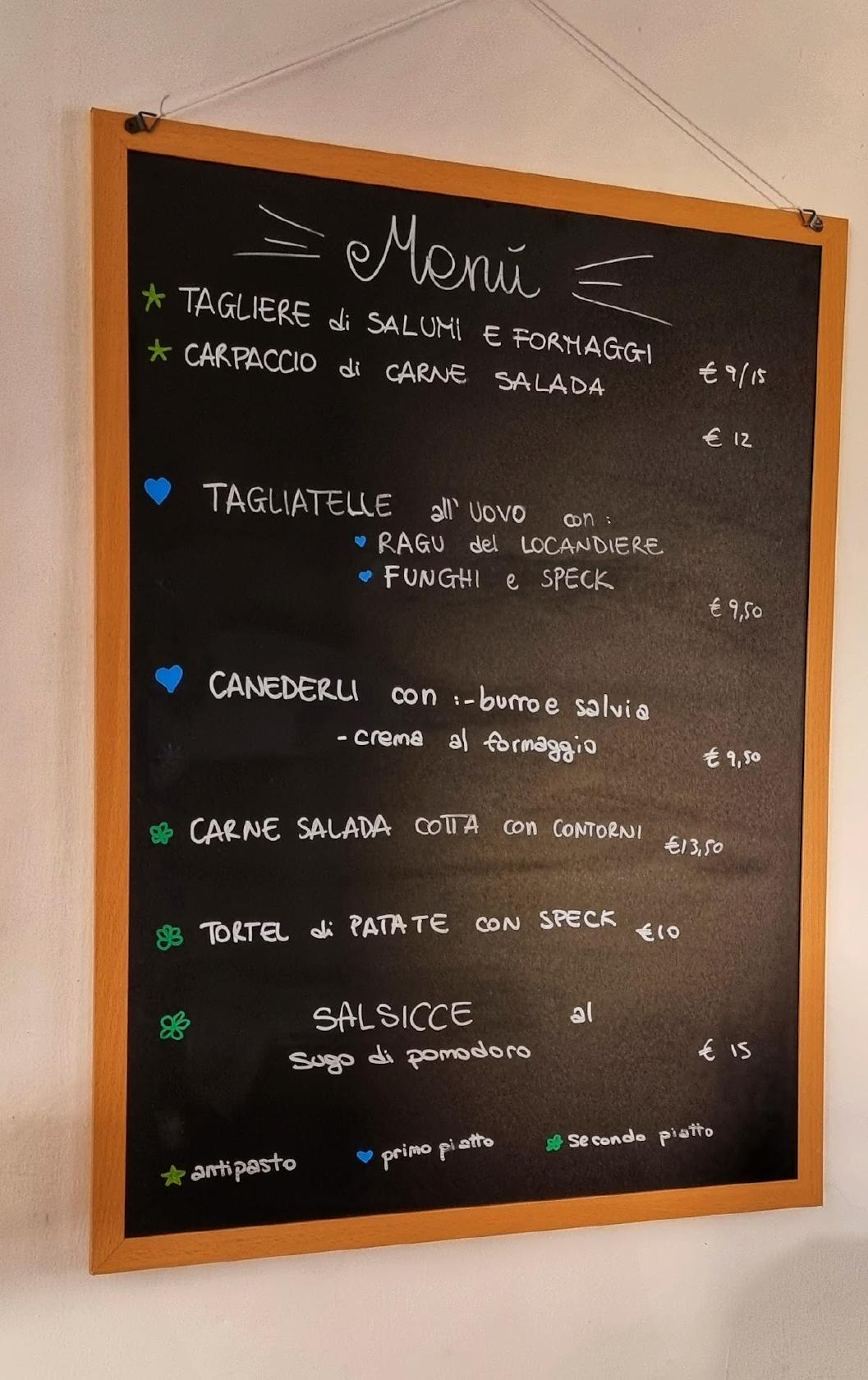 Speisekarte von Locanda al castello restaurant, Avio