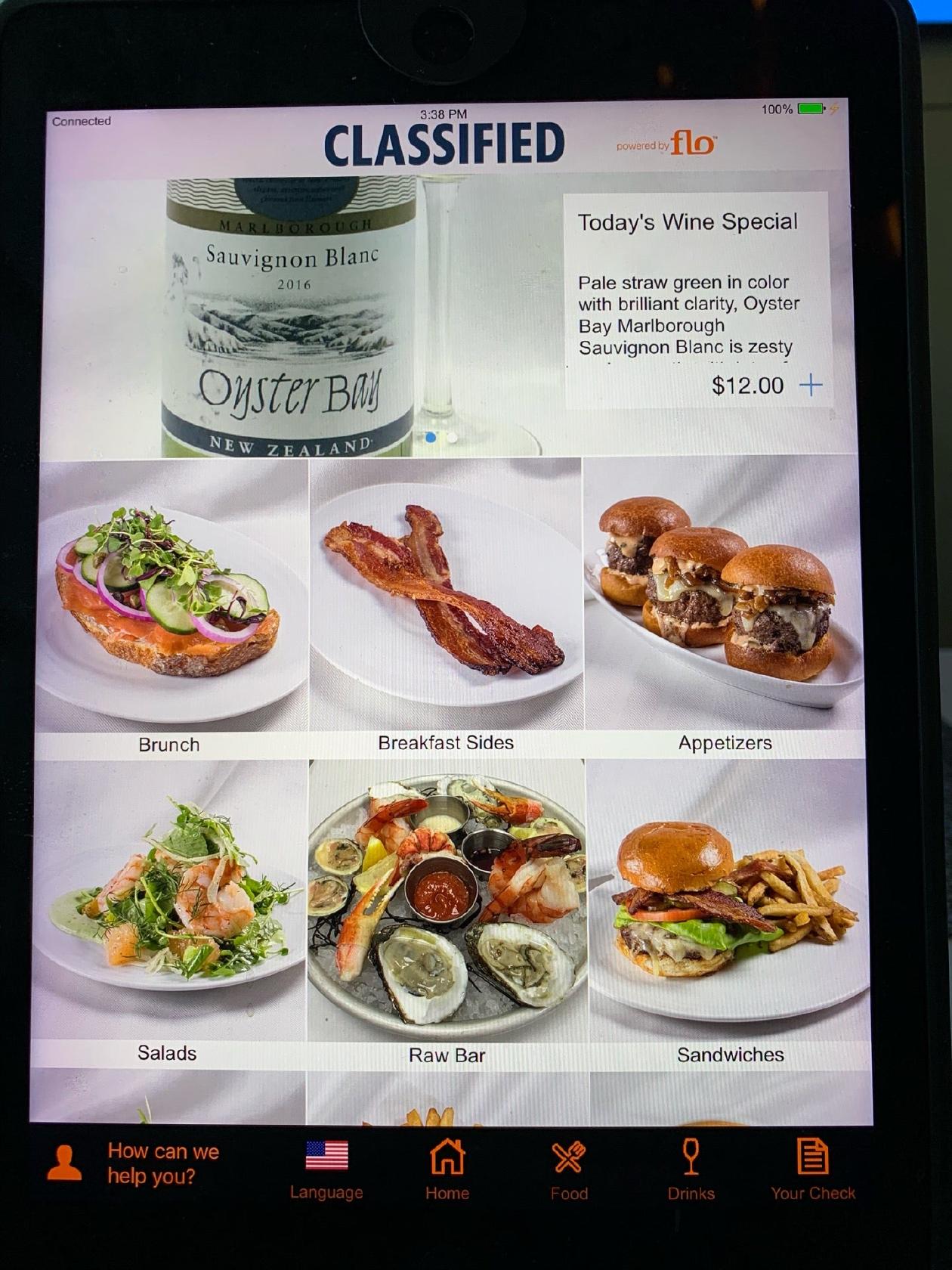 Menu at Classified pub & bar, Newark