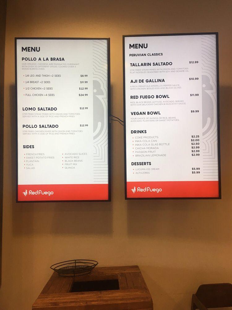 Menu at Red Fuego restaurant, Orem