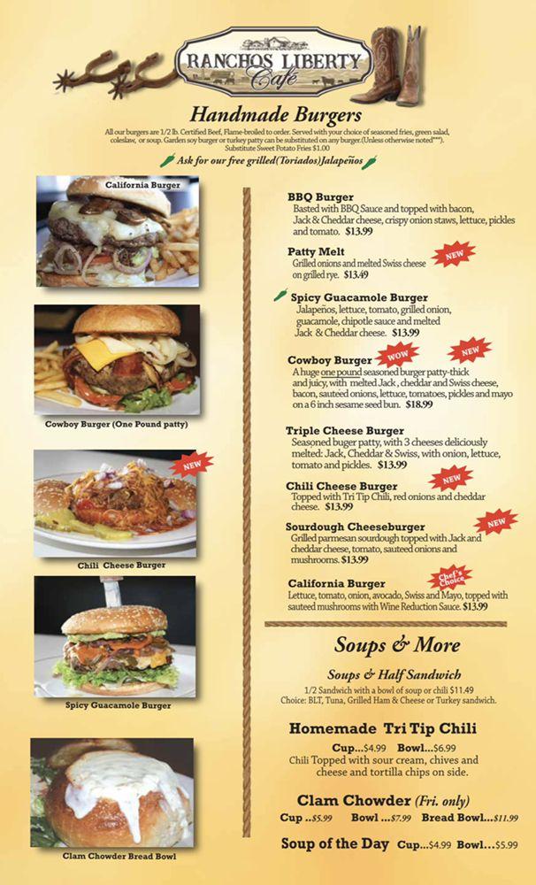 Menu at Rancho's Liberty Cafe, Bonadelle Ranchos-Madera Ranchos, Ave 12 ...