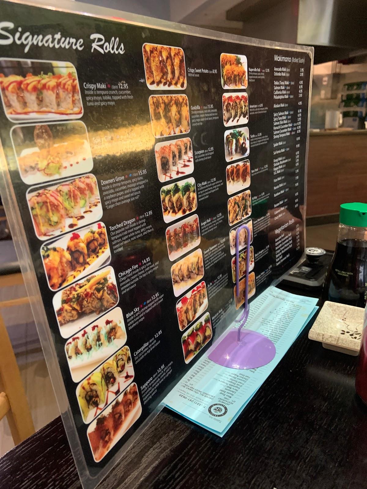 Menu at Sushi Naper restaurant, Naperville, Illinois Rte 59 #158