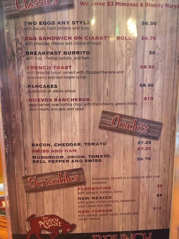 Menu at The Angry Goat Pub N Kitchen, Ogden