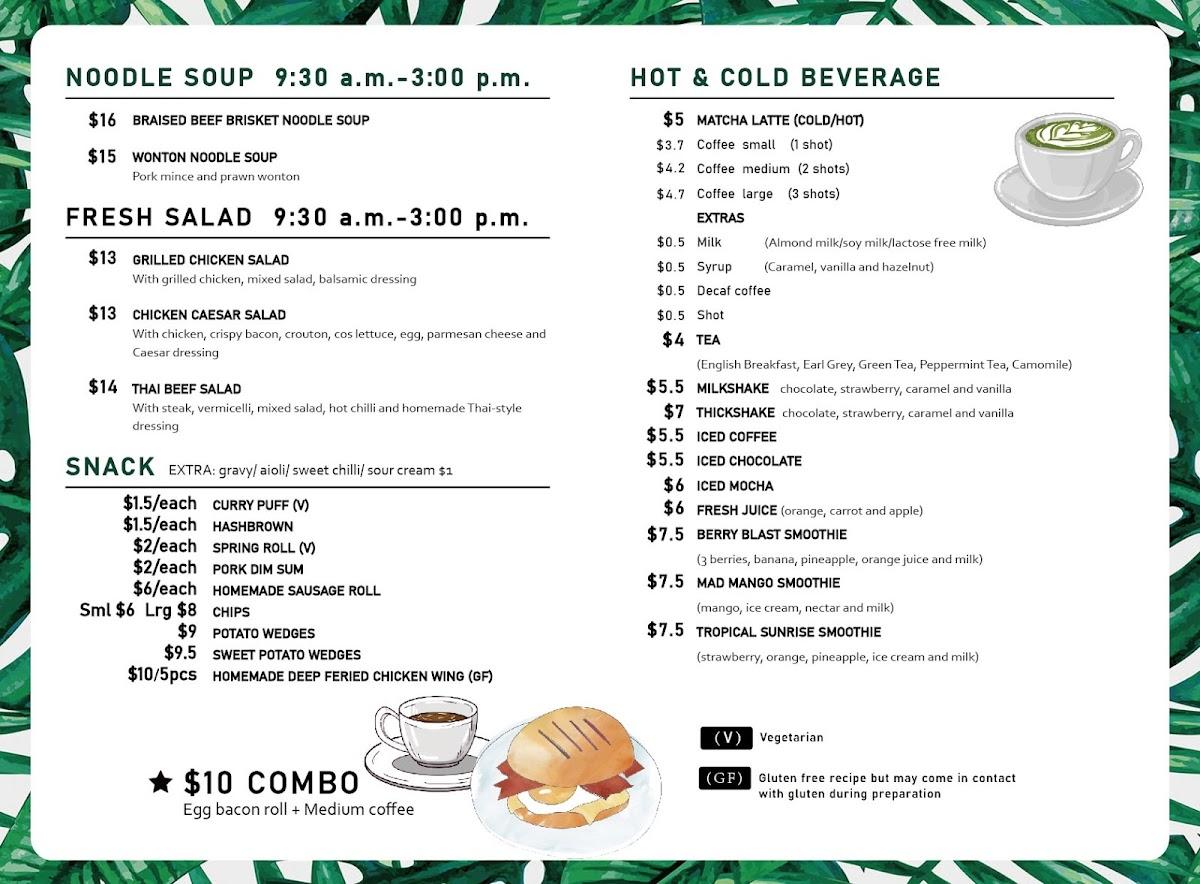 Menu at Uppa Level Cafe, Kingston