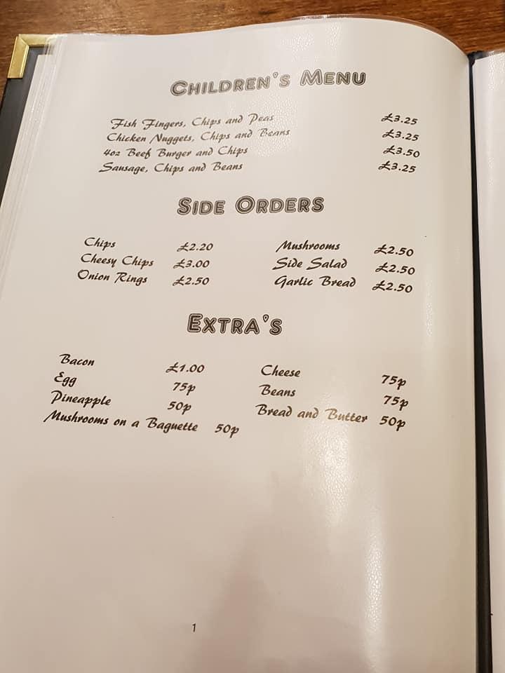 Menu at The Boat Inn pub & bar, Coventry, Boat Inn